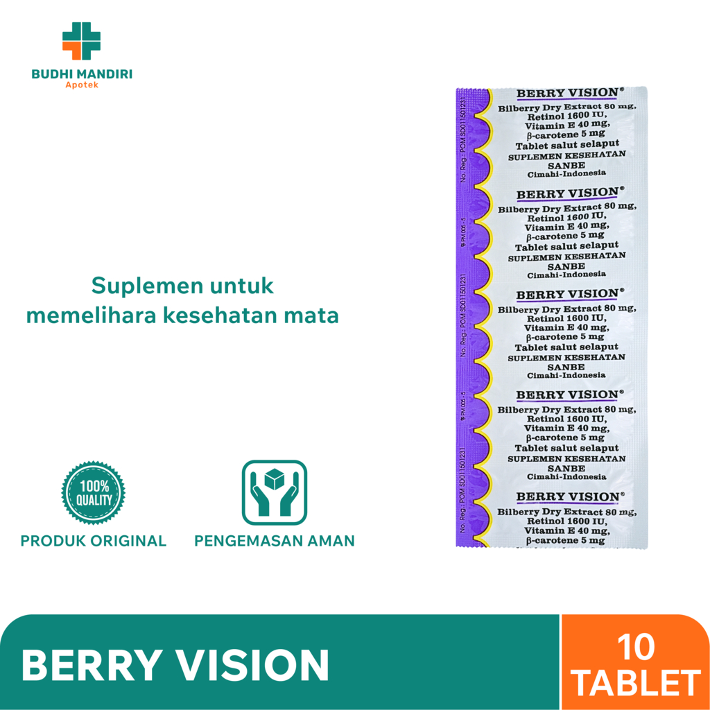 Jual Berry Vision (1 Strip) - Memelihara Kesehatan Mata | Shopee Indonesia