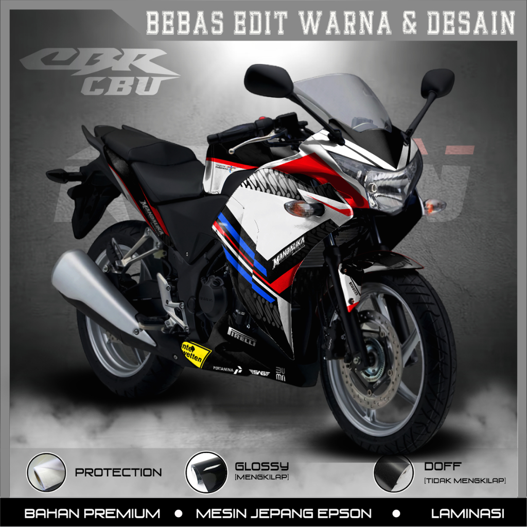 Jual STIKER MOTOR STICKER DECAL FULL BODY CBR CBU MOTIF NEW MANDALIKA ...