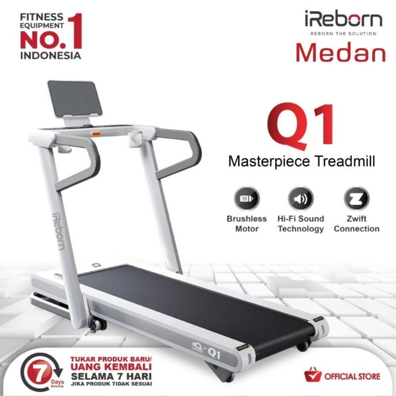 Jual Treadmill Elektrik Alat Fitness i-Reborn QUANTUM Q1 SMART Treadmil ...