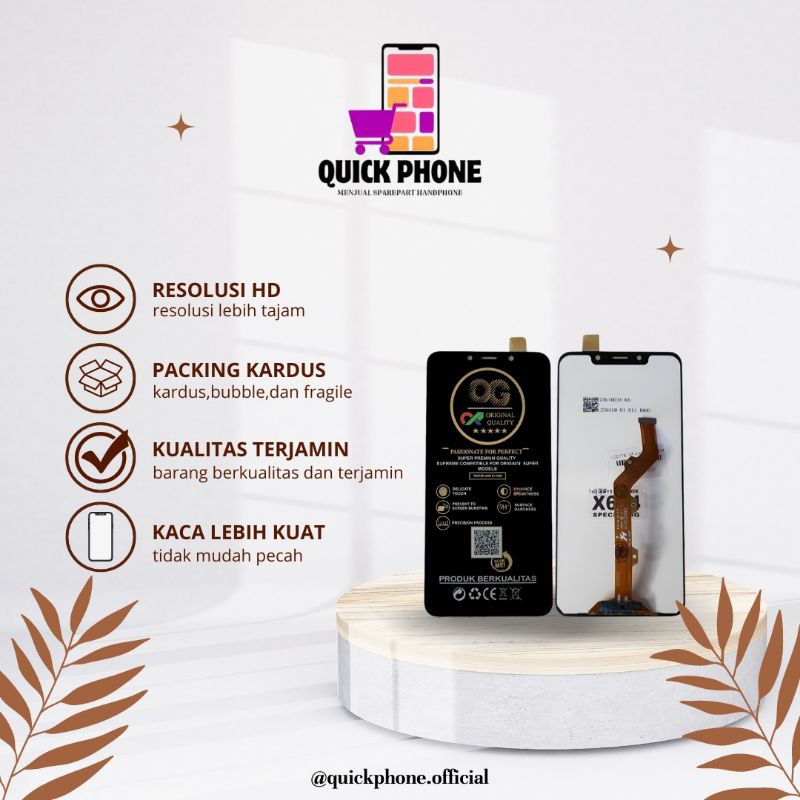 Jual LCD INFINIX HOT 7/X624/X624B BLACK OG SUPER ( Free Lem & Obeng set ...