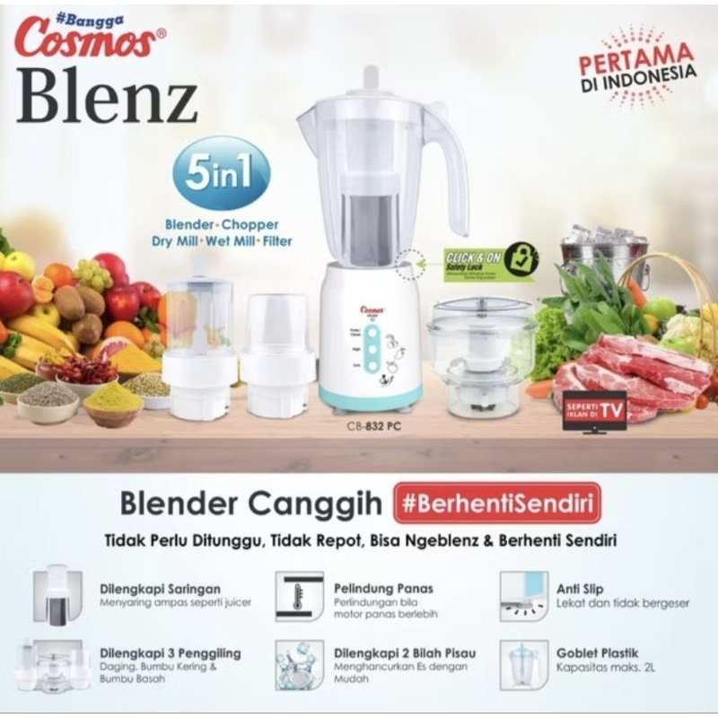 Jual COSMOS BLENZ CB832 CB802 / BLENDER COSMOS 1,2 LITER / COSMOS ...