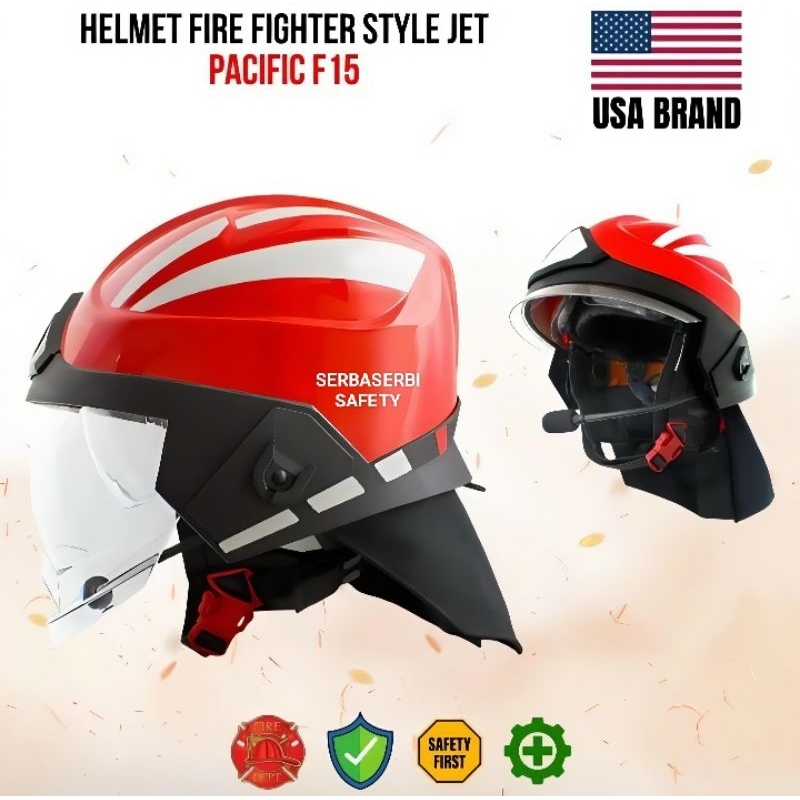 Jual Helm Pemadam Kebakaran USA Jet Style Pacific F15 Structual Fire fighting Helmets Original ...