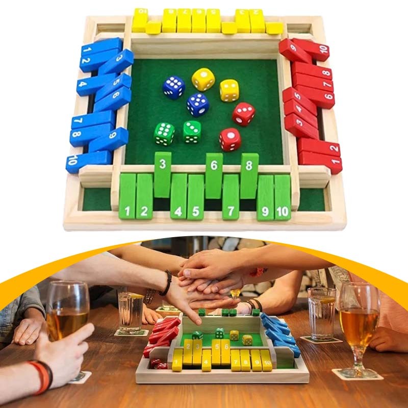 Jual Dadu Shut The Box Mainan Dadu Angka The Box Board Game Set Untuk ...