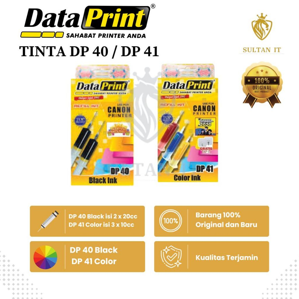 Jual Refill Tinta Suntik Data Print DP40 DP41 - DP 40 Black DP 41 Color | Shopee Indonesia