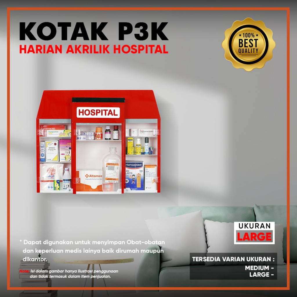 Jual Rak Obat / Kotak P3K Hospital Akrilik Large | Shopee Indonesia