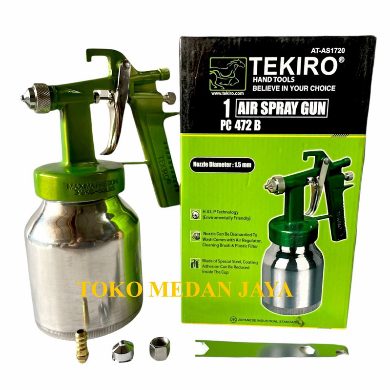 Jual TEKIRO 472B SPRAY GUN 750CC SEMPROTAN ANGIN CAT HVLP TABUNG BAWAH ...