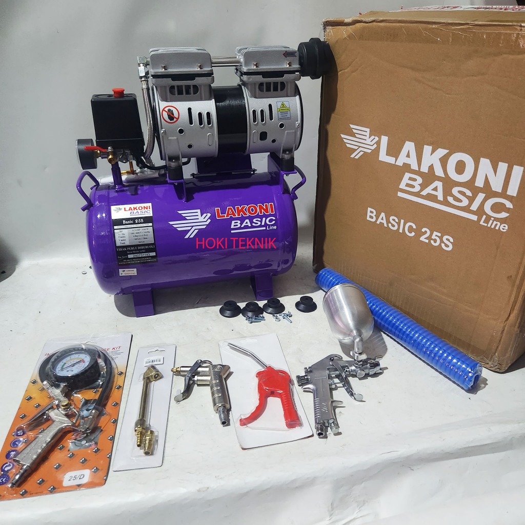 Jual Mesin Kompresor Lakoni Basic 25S oilless 3/4 HP | Shopee Indonesia