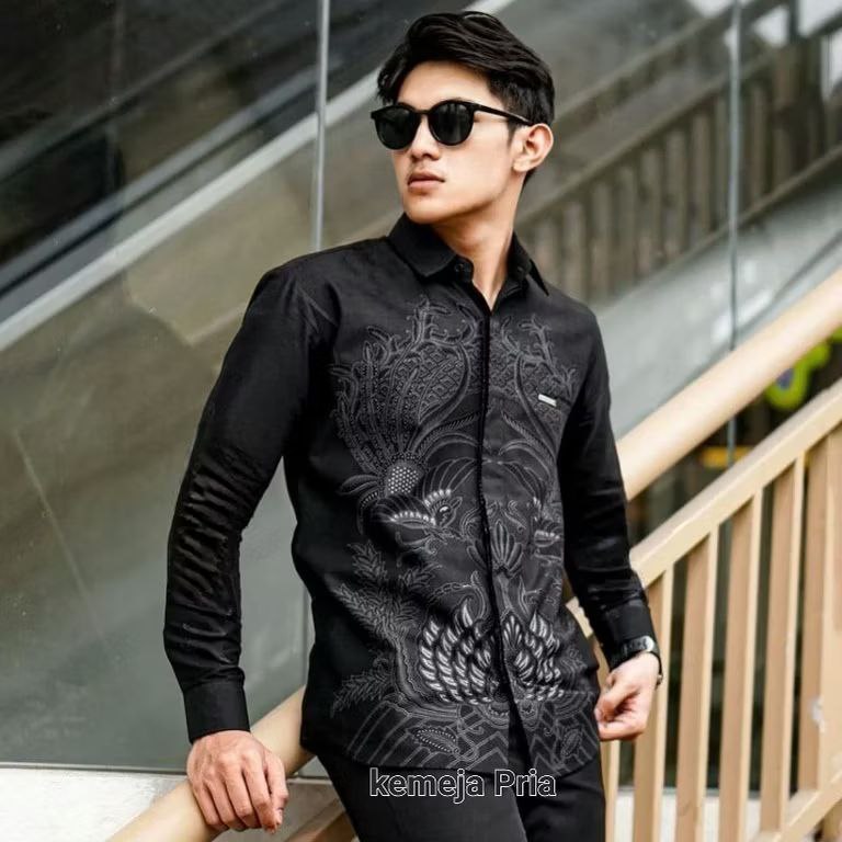 Jual BISA COD KEMEJA BATIK PRIA DEWASA LENGAN PANJANG ATASAN BATIK ...