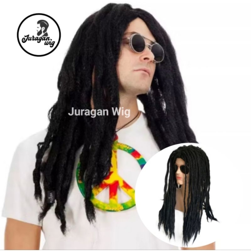 Jual WIG RAMBUT GIMBAL PRIA HITAM NATURAL / WIG GIMBAL REGGAE | Shopee ...