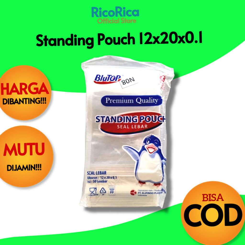 Jual Plastik Snack Standing Pouch 12x20 Isi 50pcs | Shopee Indonesia