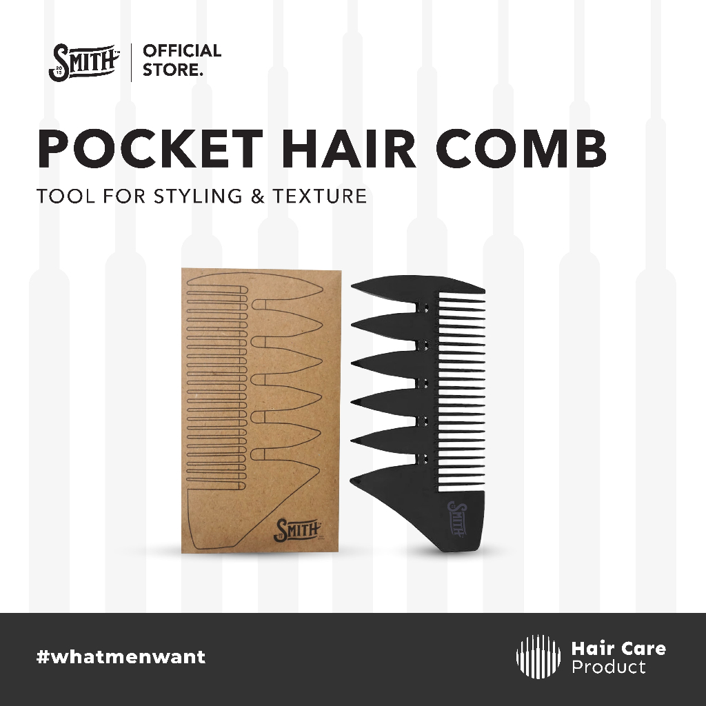 Jual Smith Men Supply - Pocket Hair Comb Tool for Styling & Texture ...