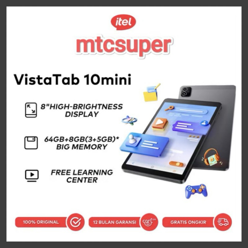 Jual ITEL VISTA TAB 10 MINI 3GB+64GB 8inch HD+IPS 5100 mAh GARANSI ...