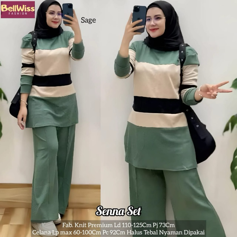 Jual SENNA SET KOMBINASI WARNA KNIT PREMIUM LD 110 125 PB 73 LP 100 PJ ...