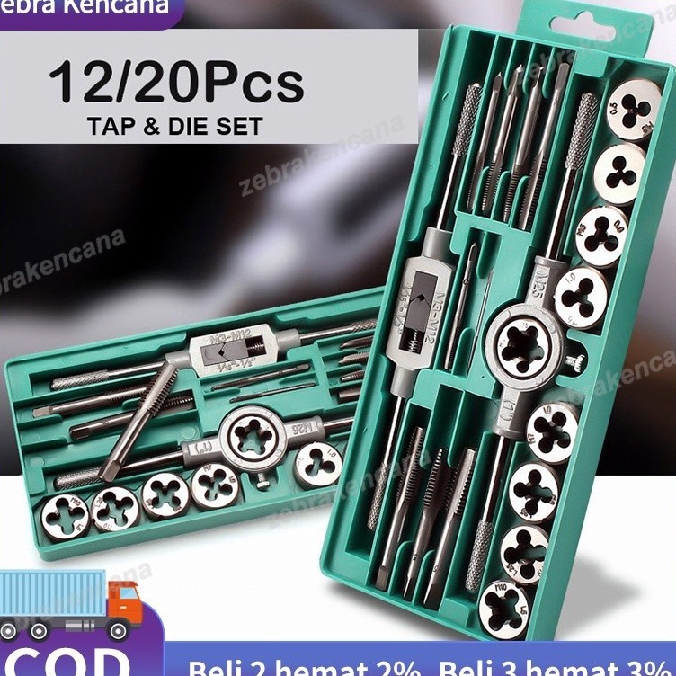 Jual Baru Berkualitas Tap Die Set 12 2 pcs Alat Snai dan Tap Ulir Dart ...