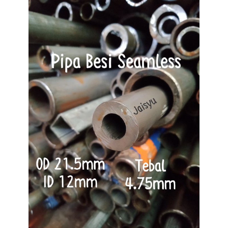 Jual Pipa Besi Seamless OD 21.5mm ID 12mm tebal 4.75mm panjang 20 s.d 100cm | Shopee Indonesia