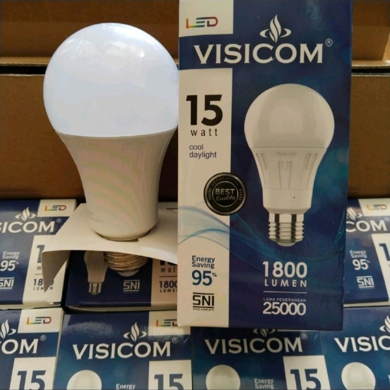 Jual LAMPU LED VISICOM 15WATT CAHAYA PUTIH COOL DAYLIGHT GARANSI 1TAHUN | Shopee Indonesia