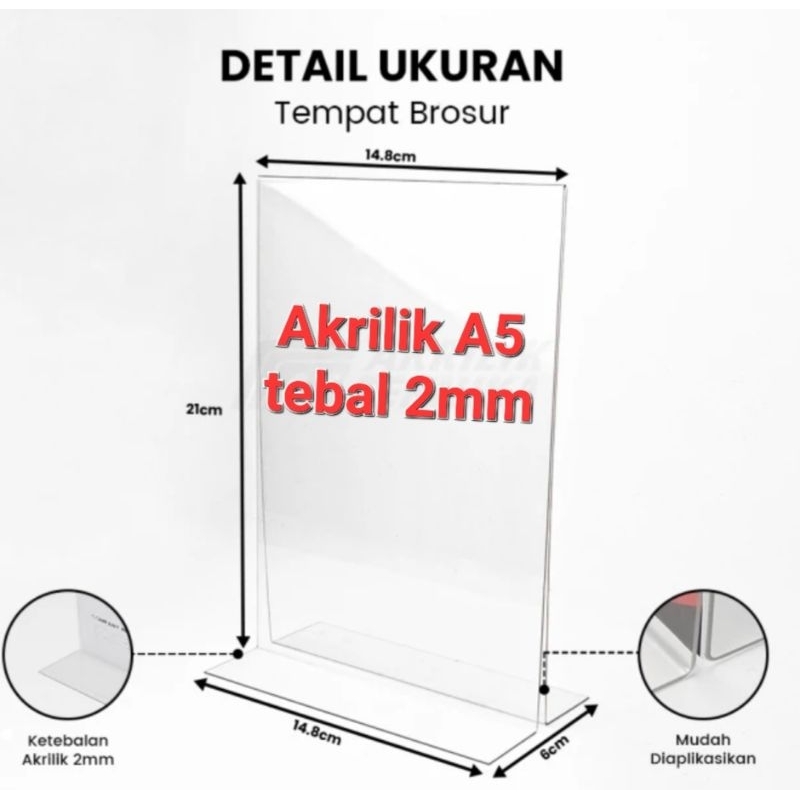 Jual Akrilik Standing T / Tempat Brosur / Tent Holder / Akrilik Display ...