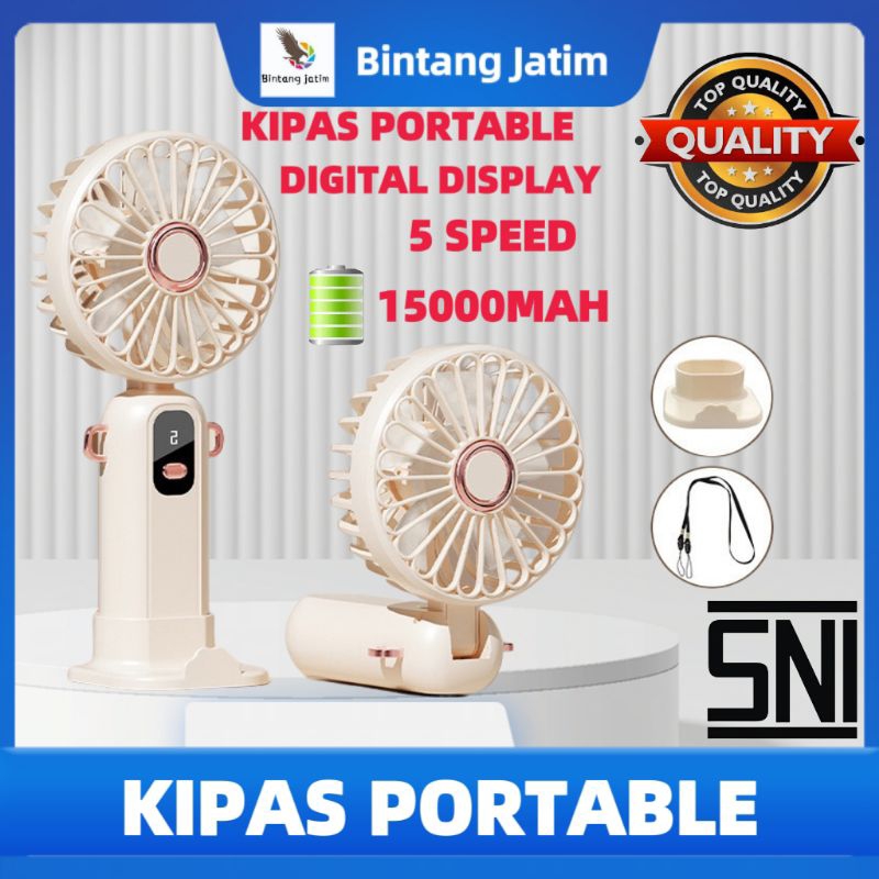 Jual Kipas Angin Mini 4800Mah 5 Speed Wind Kipas Genggam Portable ...