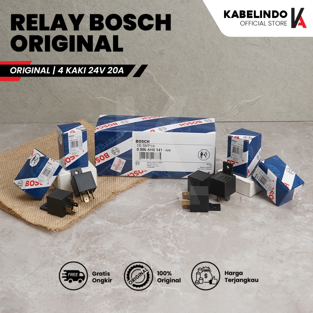 Jual Relay BOSCH 4 Kaki 24V 20A / Relay Klakson 4 Pin Lampu Mobil Motor ...