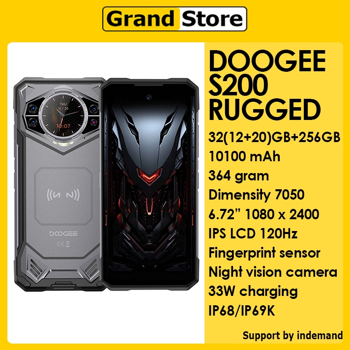 Jual DOOGEE S200, Android 14, RAM 32GB ( 12 + 20 ) + ROM 256GB ...