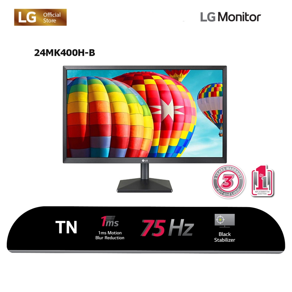 Jual LG 24MK400H-B 23.5" FHD Monitor AMD Radeon FreeSync™ 1ms 75Hz HDMI ...