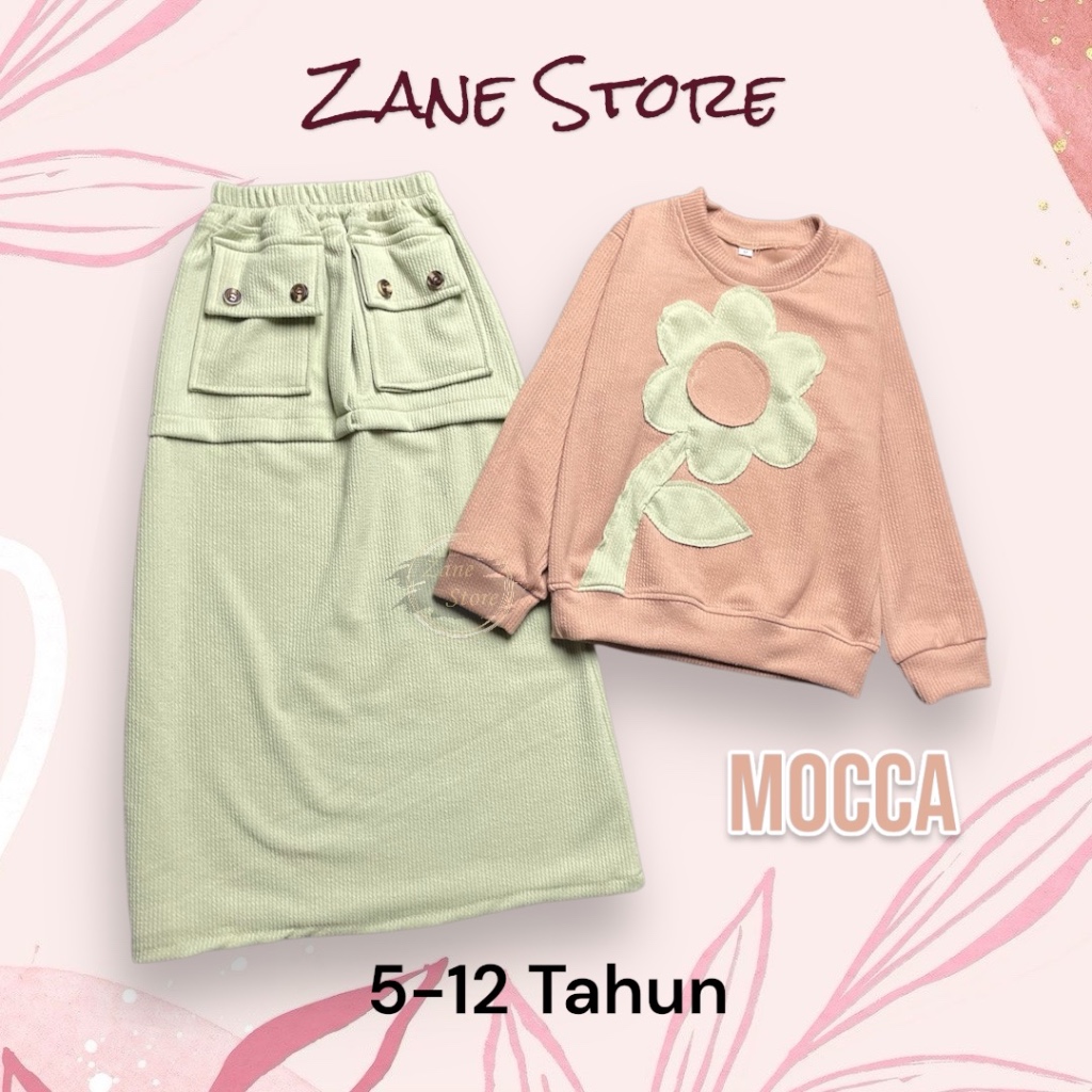 Jual Zane Store - Oneset Setrok Anak Perempuan knitt ZAINAH Baju dan Rok Setelan Motif Bunga ...