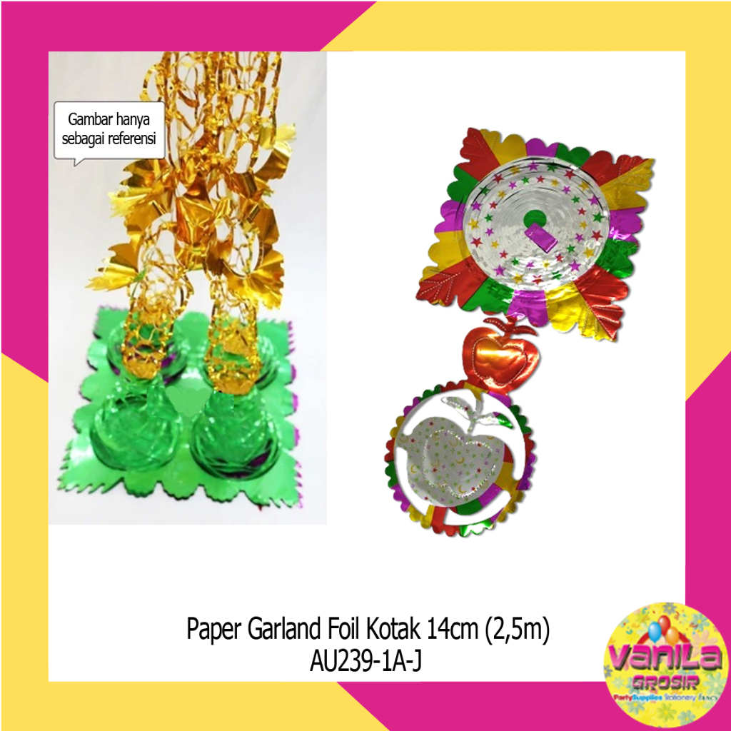 Jual (1Set) Paper Garland Foil Natal, garland tarik, hiasan natal ...
