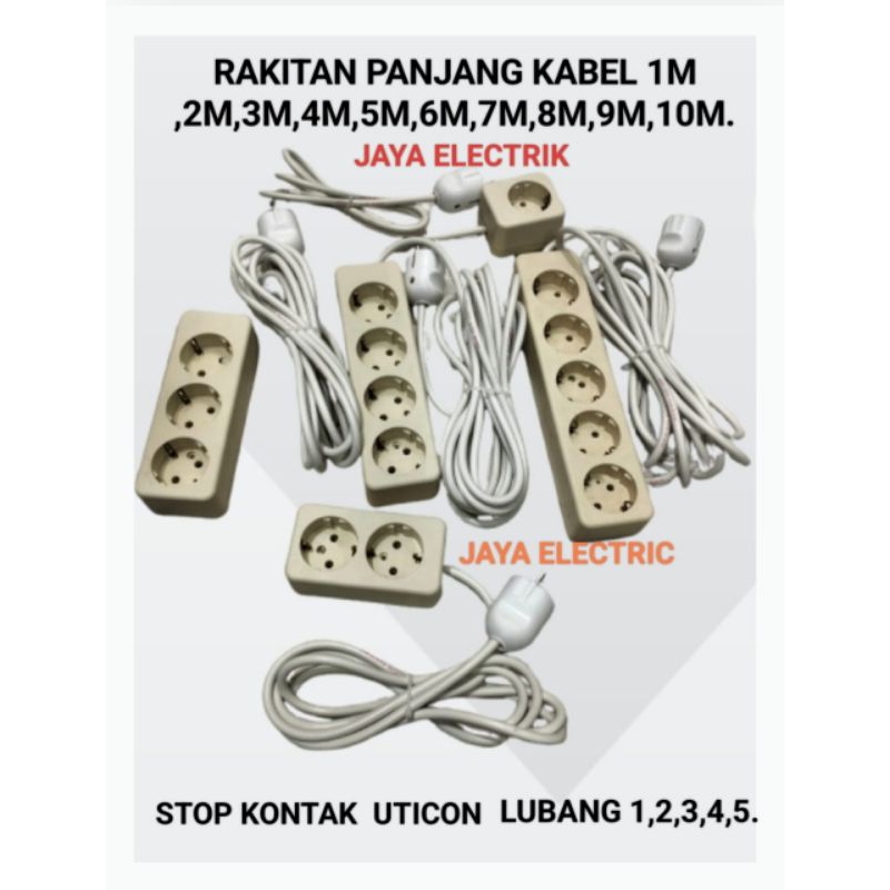 Jual Stop Kontak Uticon Rakitan Dari 1,2,3,4,5 Lubang ,,Panjang kabel 1,2,3,4,5,6,7,8,9,10 meter ...