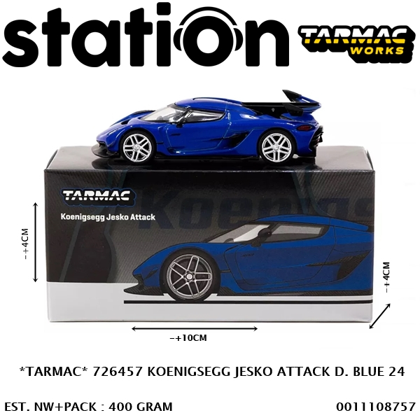 Jual TARMAC 726457 KOENIGSEGG JESKO ATTACK DARK BLUE 24 - DIECAST ...
