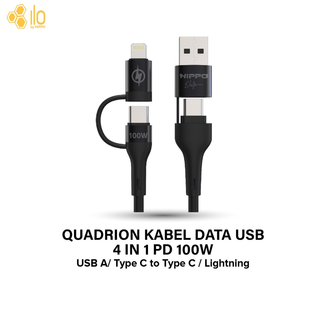 Jual Hippo Elite Quadrion Kabel Data USB 4 IN 1 PD 100W Type C ...