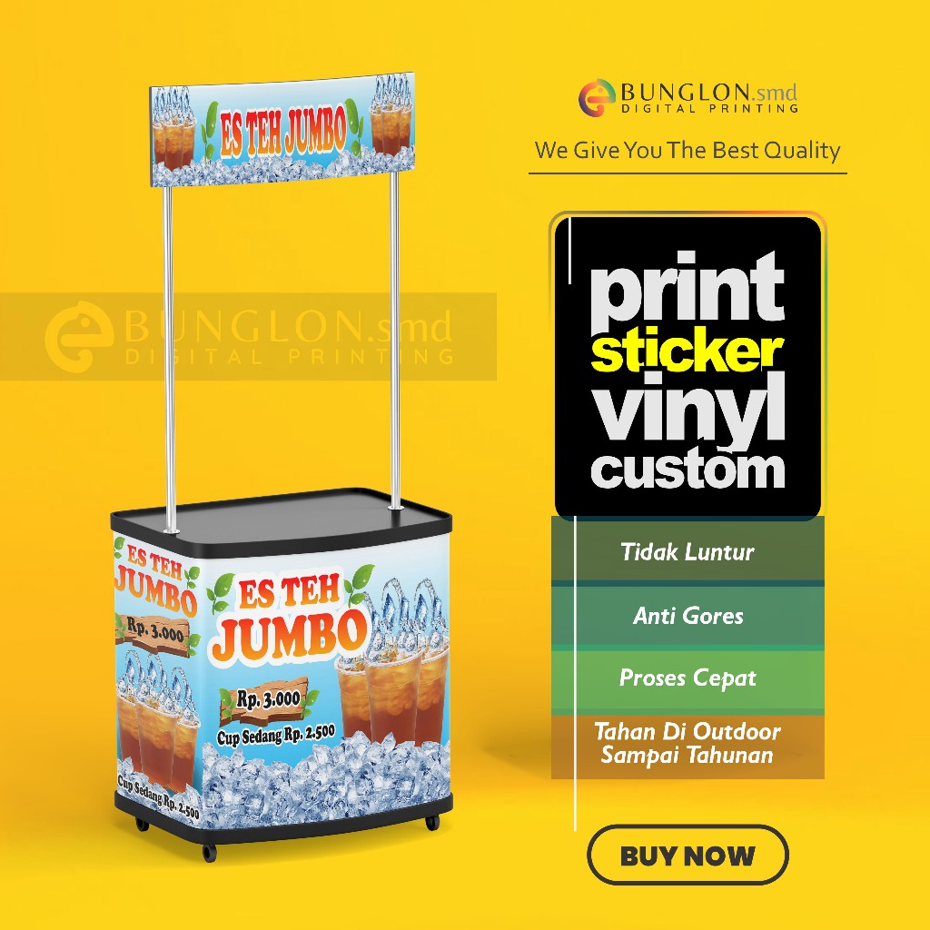 Jual CETAK STIKER MEJA BOTH ES TEH JUMBO MEJA JUALAN EVENT DESK FREE ...