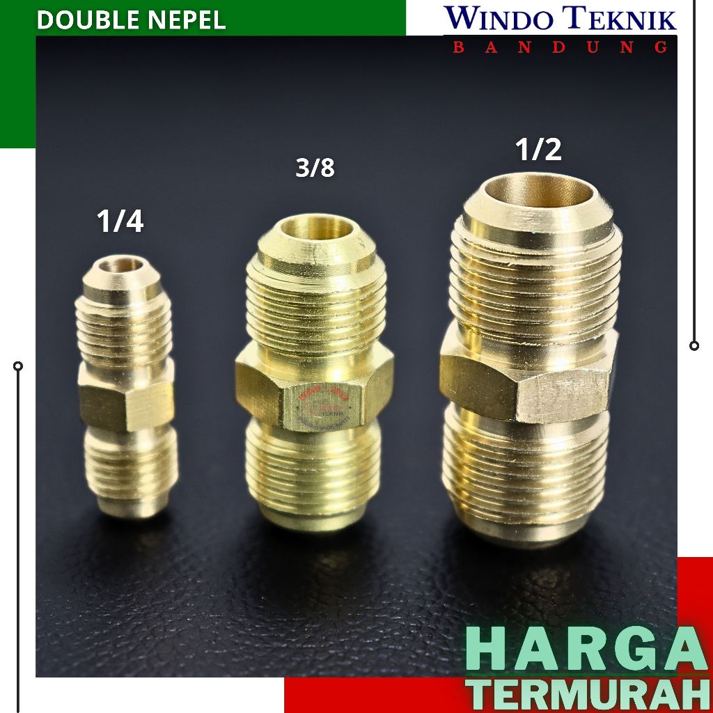 Jual NEPEL TENGAH AC | NUT 1/4 INCH | DOUBLE NEPEL | DOBEL NEPEL | SAMBUNGAN PIPA AC DOUBLE ...