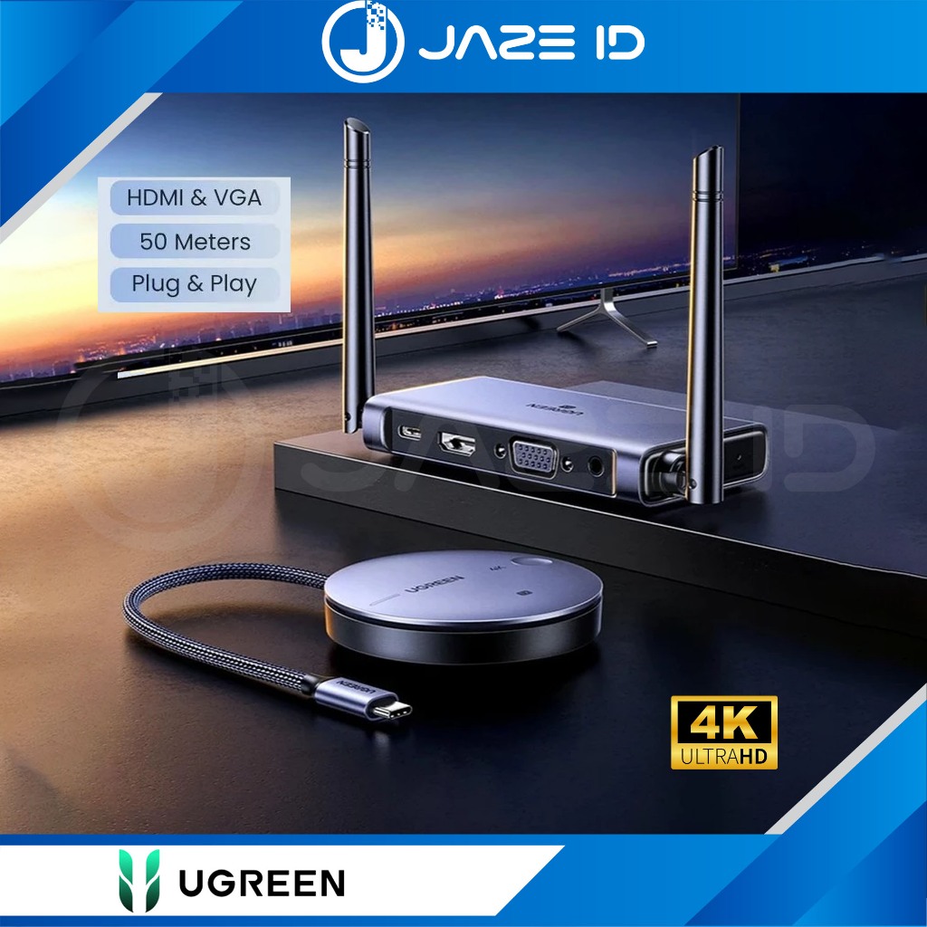 Jual Ugreen Wireless HDMI Extender Transmitter VGA Receiver Extend ...