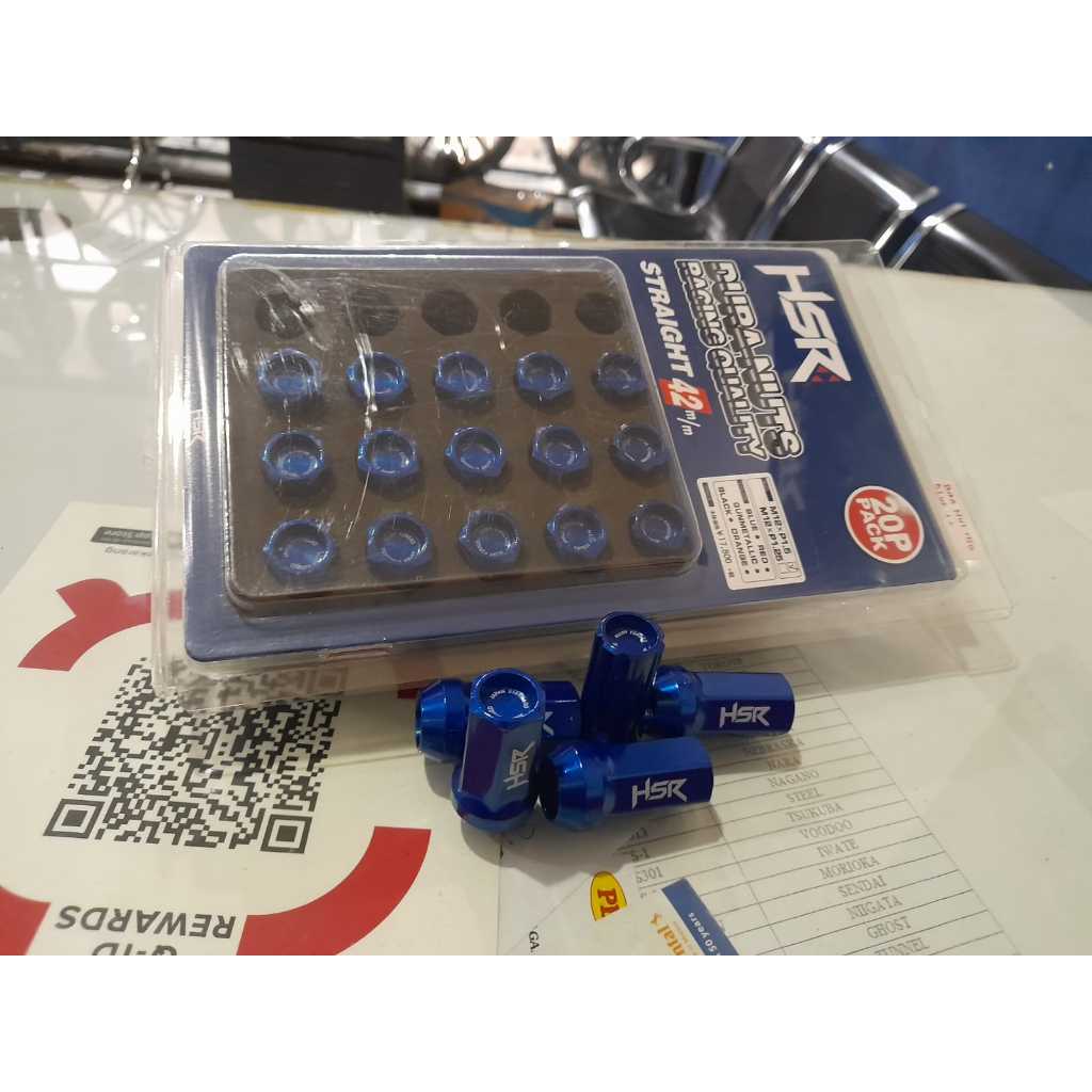 Jual baut roda duranut warna blue drat 1,5 brio,agya,ayla,mobilio,freed ...