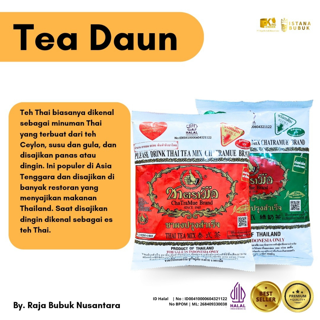 Jual Thai tea chatramue Green tea mix chatramue thailand - ORIGINAL ...