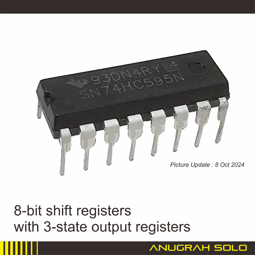 Jual IC 74HC595 8-Bit Shift Serial Register SN74HC595N SN74HC595 DIP | Shopee Indonesia