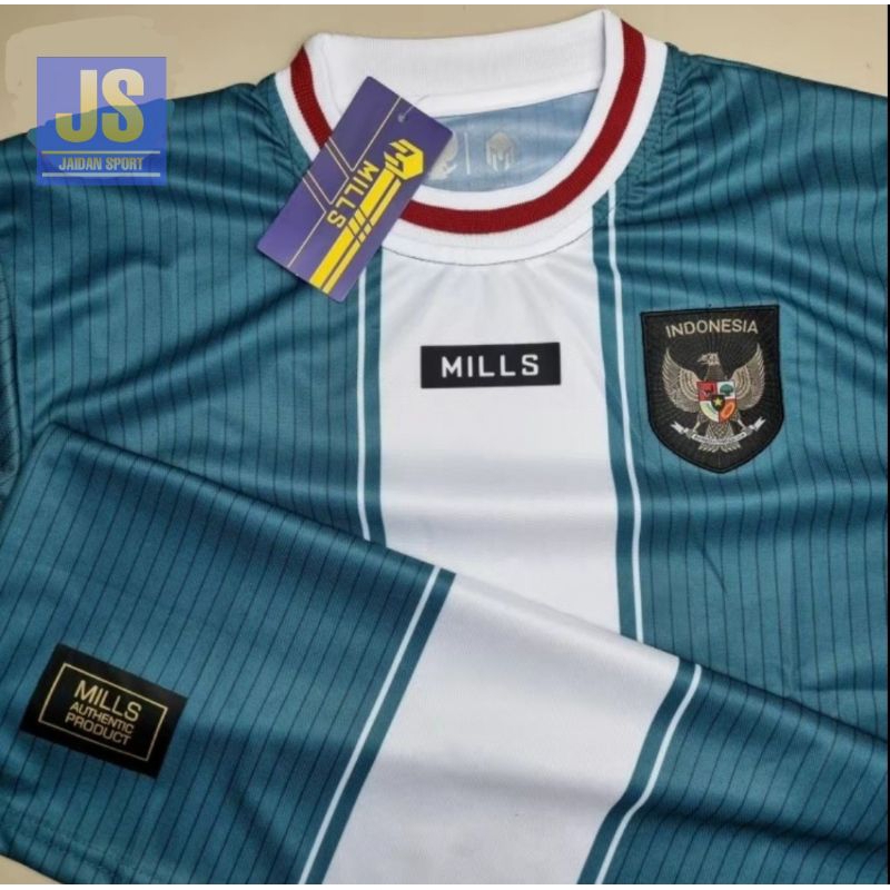 Jual jersey MILLS timnas indonesia training away warna biru // jersey ...