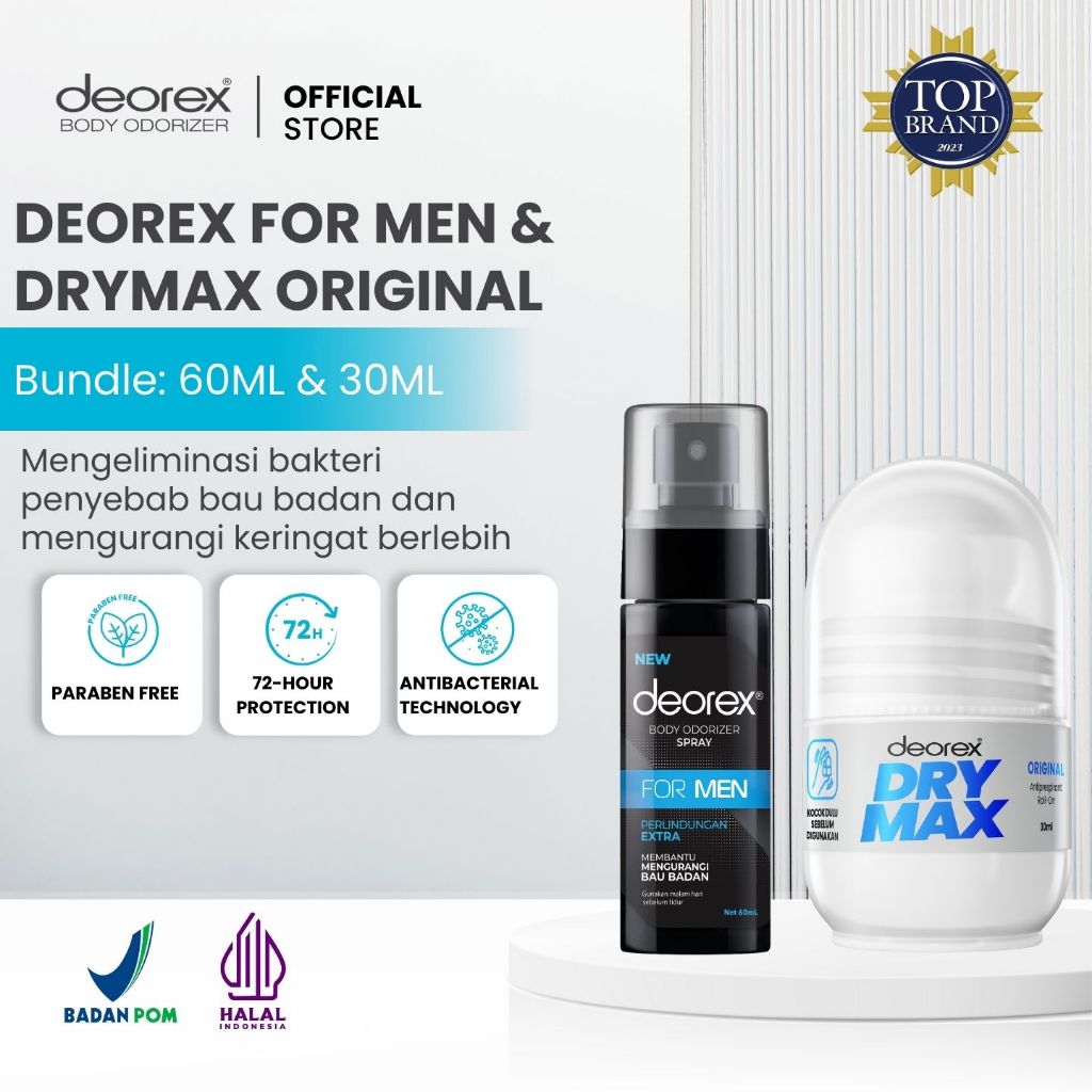 Jual [Bundling 2pcs Dry for Men] Deorex Body Odorizer For Men Spray ...
