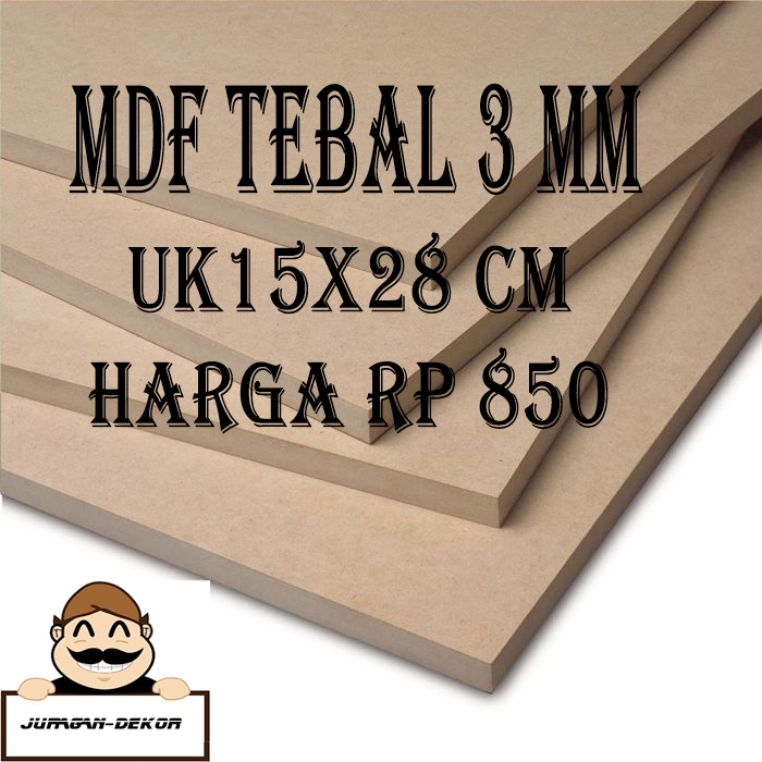 Jual Papan Mdf tebal 3mm ukuran 15x28 cm | Shopee Indonesia