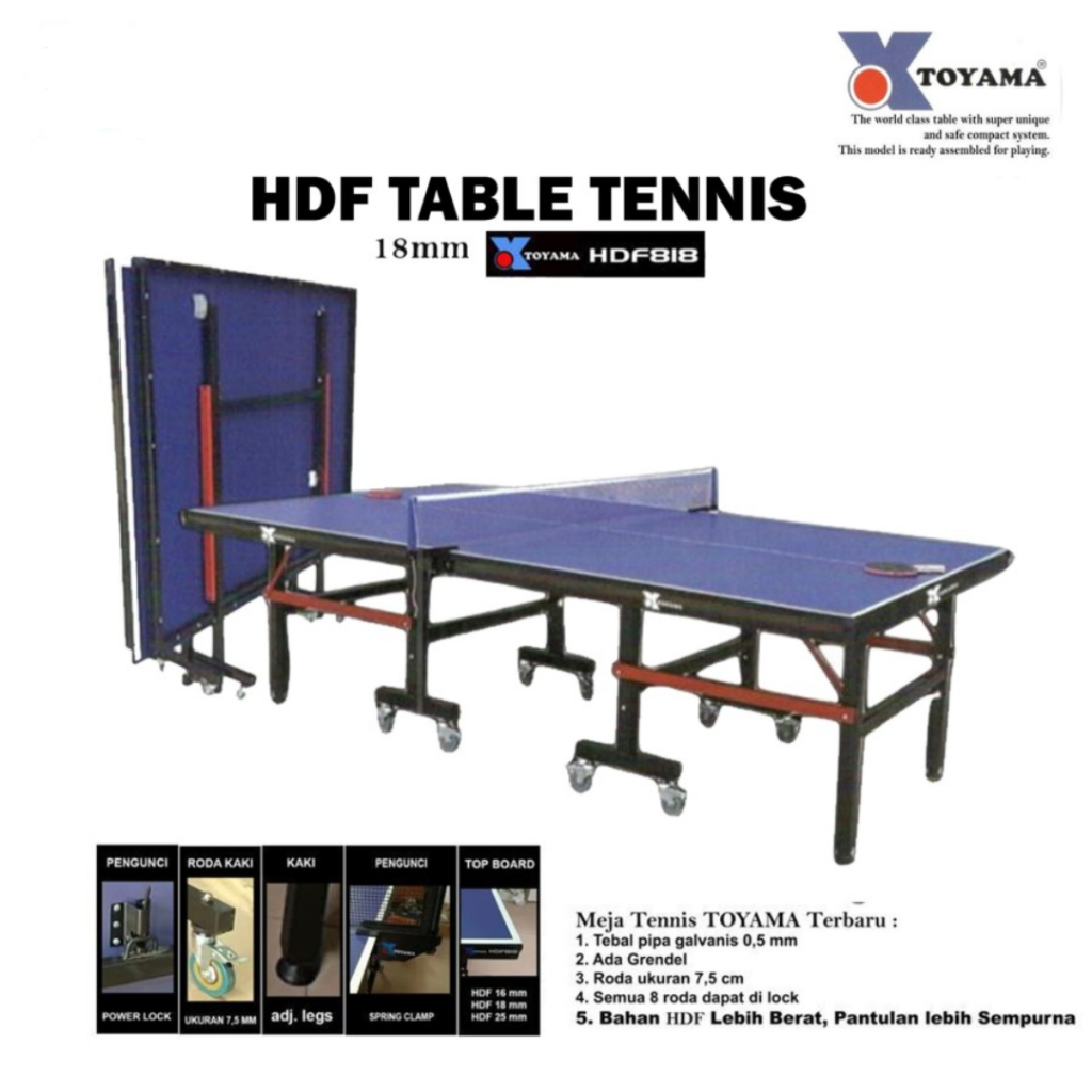 Jual Meja Pingpong Tenis Meja OriginaL Toyama HDF818 HDF 818 18MM | Shopee Indonesia