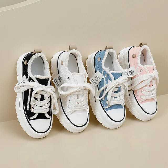 Jual Sepatu Sneakers Wanita Ruby Olahraga Casual Shoes Denim Korean ...