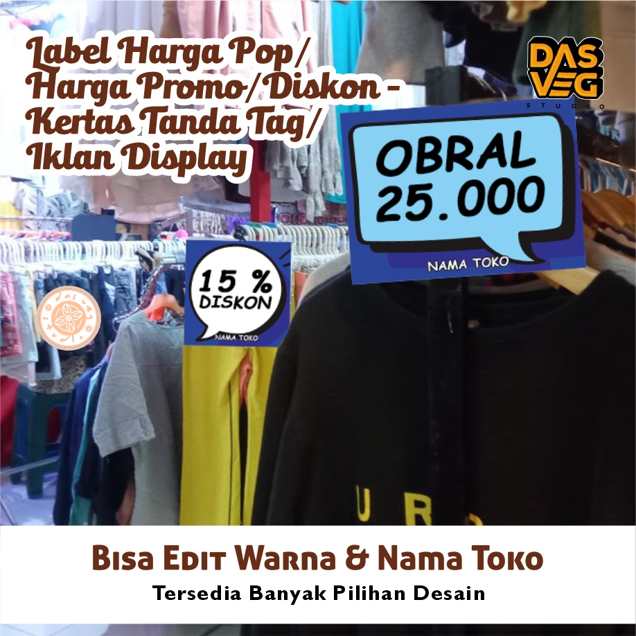 Jual Label Harga Pop / Harga Promo/Diskon - Kartu Promosi/ Kertas Tag ...