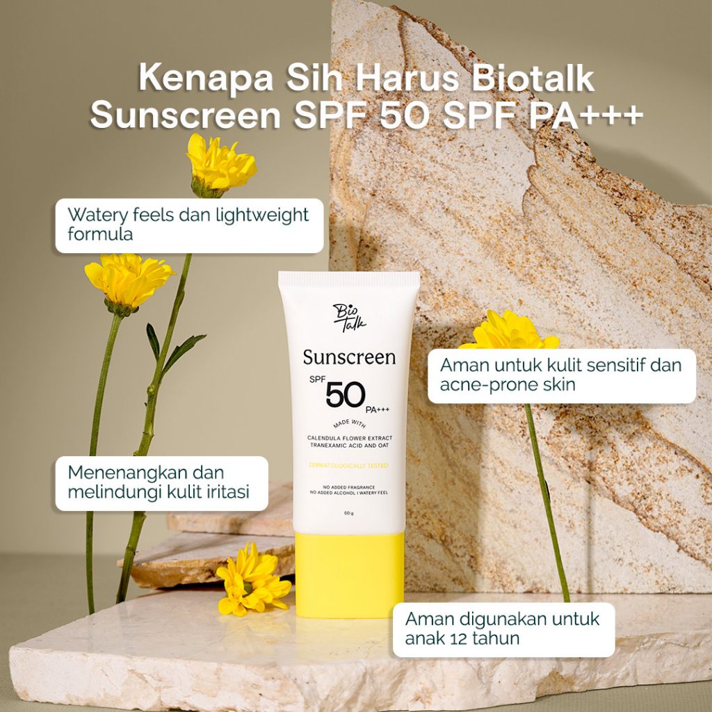 Jual BIOTALK SUNSCREEN SPF 50 PA ++ 50GR 100% ORIGINAL | Shopee Indonesia