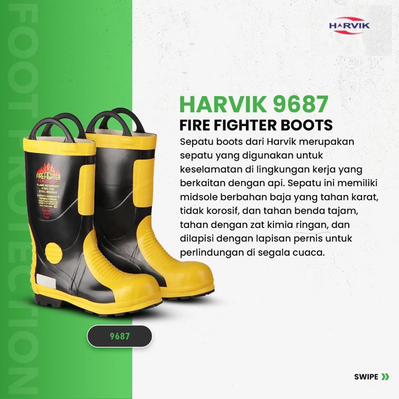 Jual SEPATU PEMADAM KEBAKARAN ORIGINAL HARVIK 9687 FIRE RANGER BOOT ...
