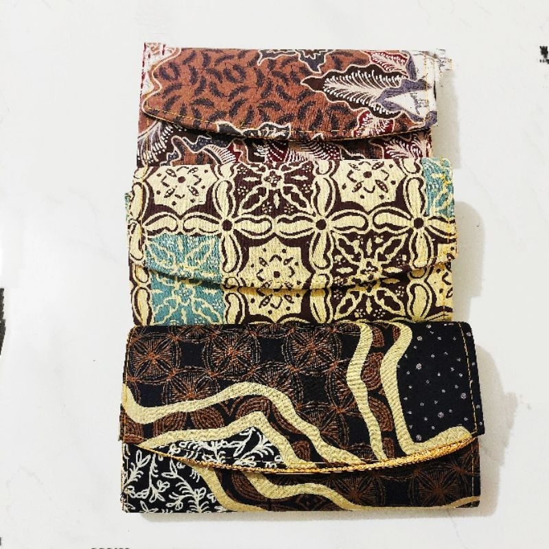 Jual 10pcs Souvenir Dompet Batik Lipat Lis Emas 17cm Dompet Kondangan ...