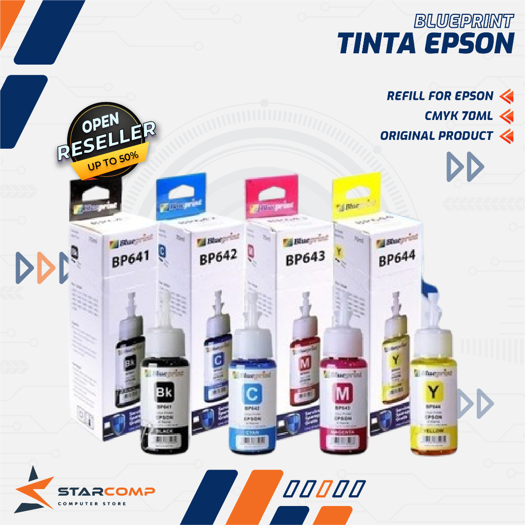 Jual Tinta Refill BLUEPRINT 70ML For Epson L120 L310 L360 L455 Tinta ...