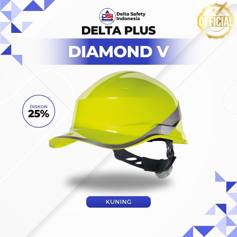 Jual Helm Safety Delta Plus Diamond V Kuning Original | Shopee Indonesia