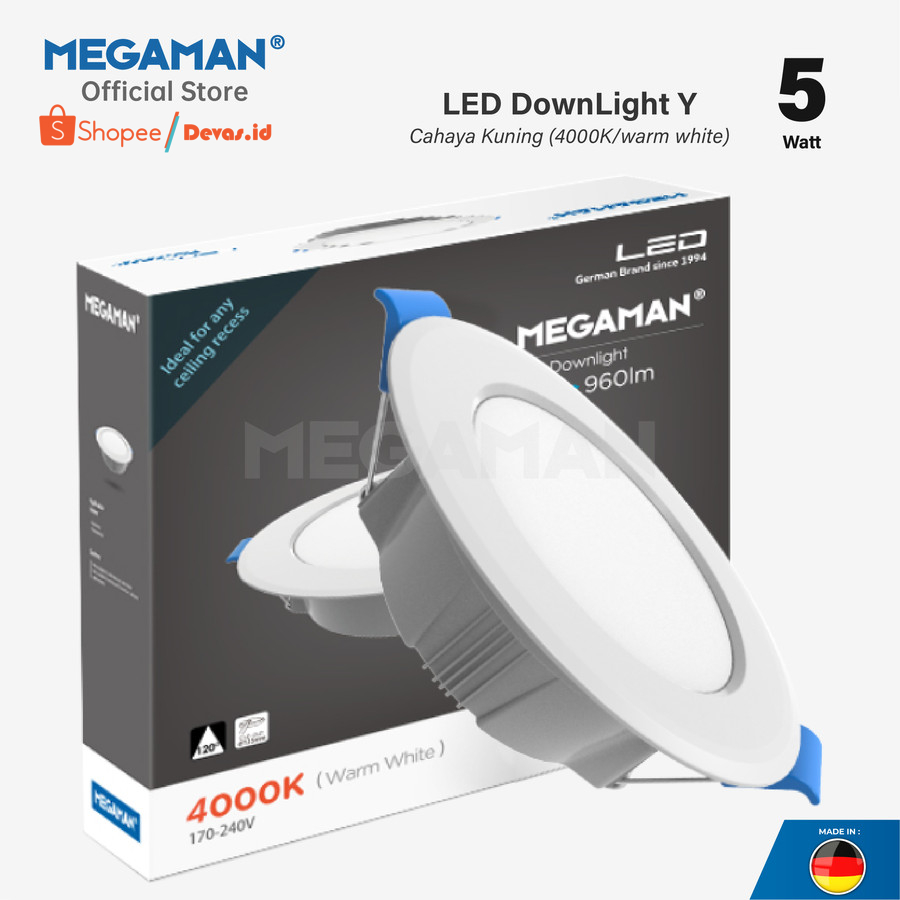 Jual LAMPU DOWNLIGHT LED 5W MEGAMAN LAMPU PLAFON 5 WATT MQTL1119-Y 5W ...