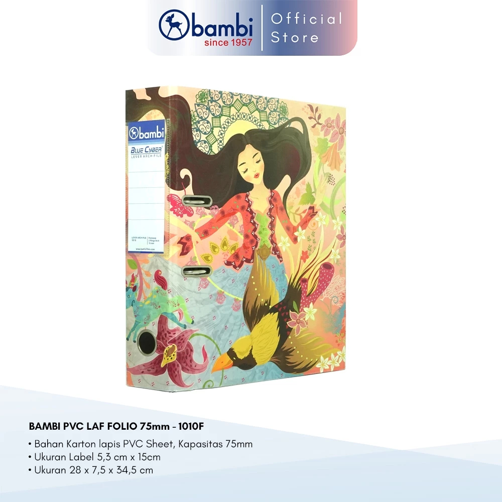 Jual Bambi Lever Arch File Ordner Folio Animated Fancy Jumbo Size 75 mm ...