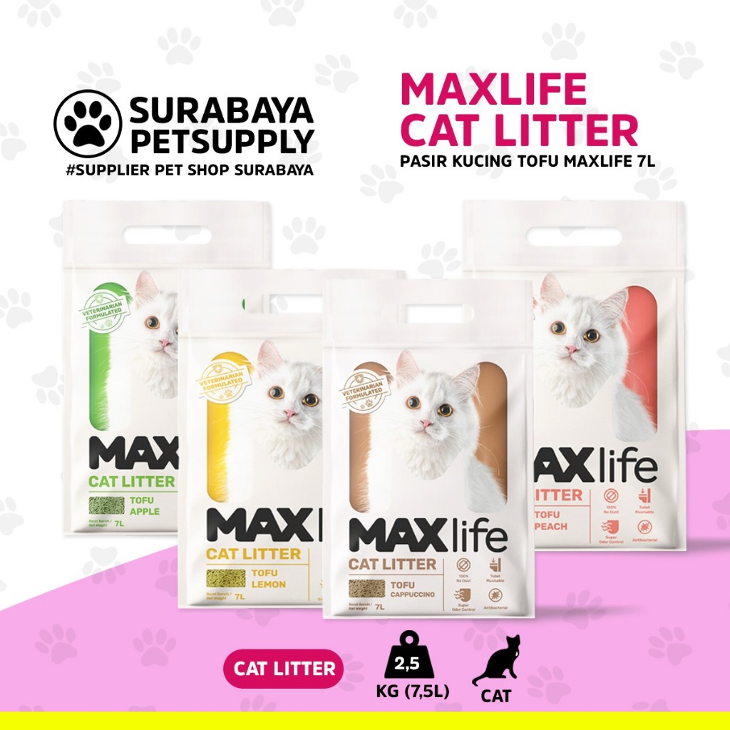 Jual Maxlife Tofu Cat Litter 7L - Maxlife tofu 7 Liter - Pasir kucing ...